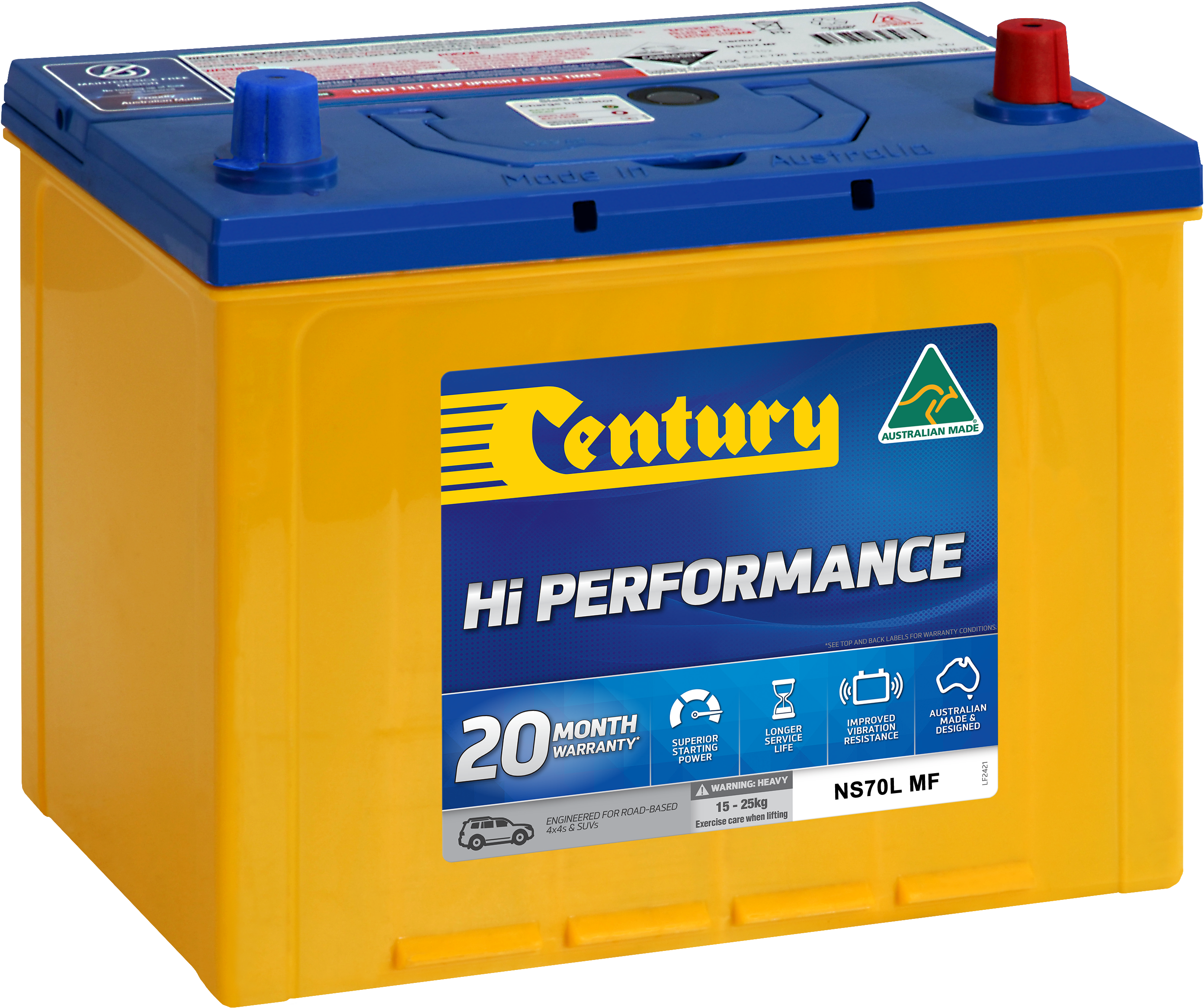 Century Hi Performance NS70L MF Battery | Battery Barn Bundaberg