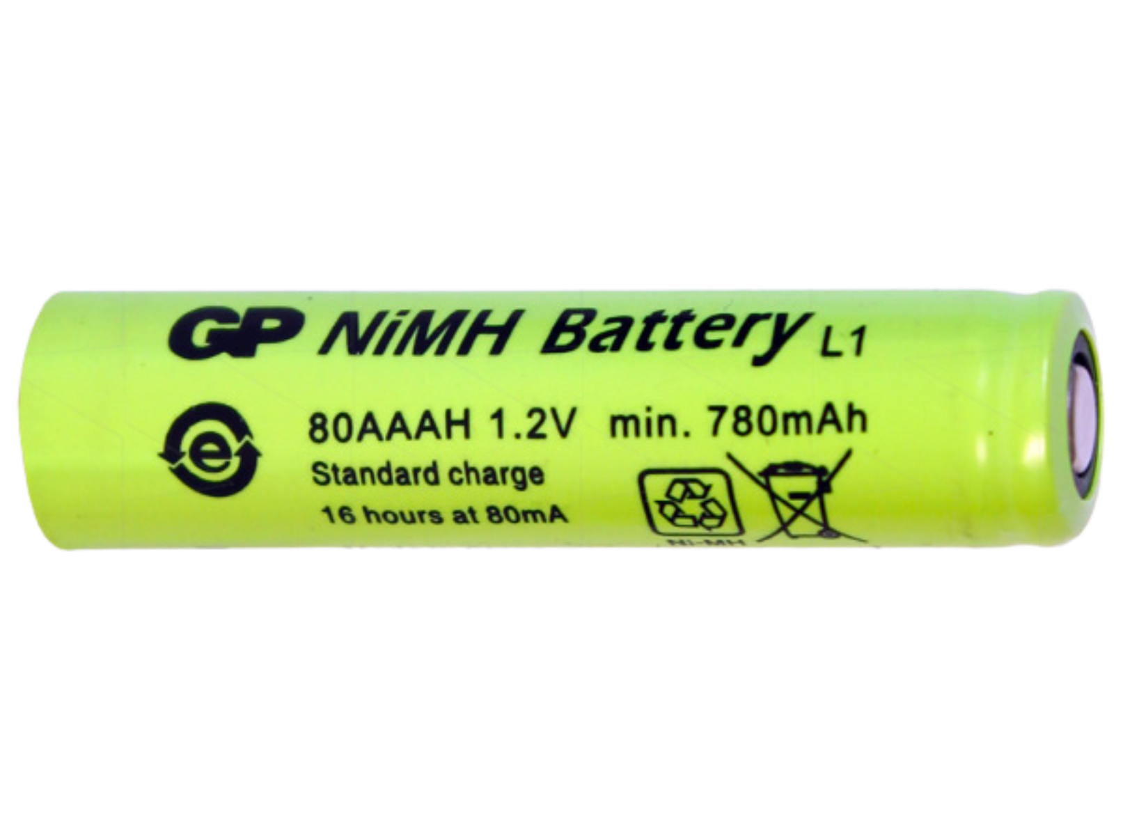 GP80AAAH NiMH Industrial Standard Short AAA Size 1.2V Battery | Battery ...