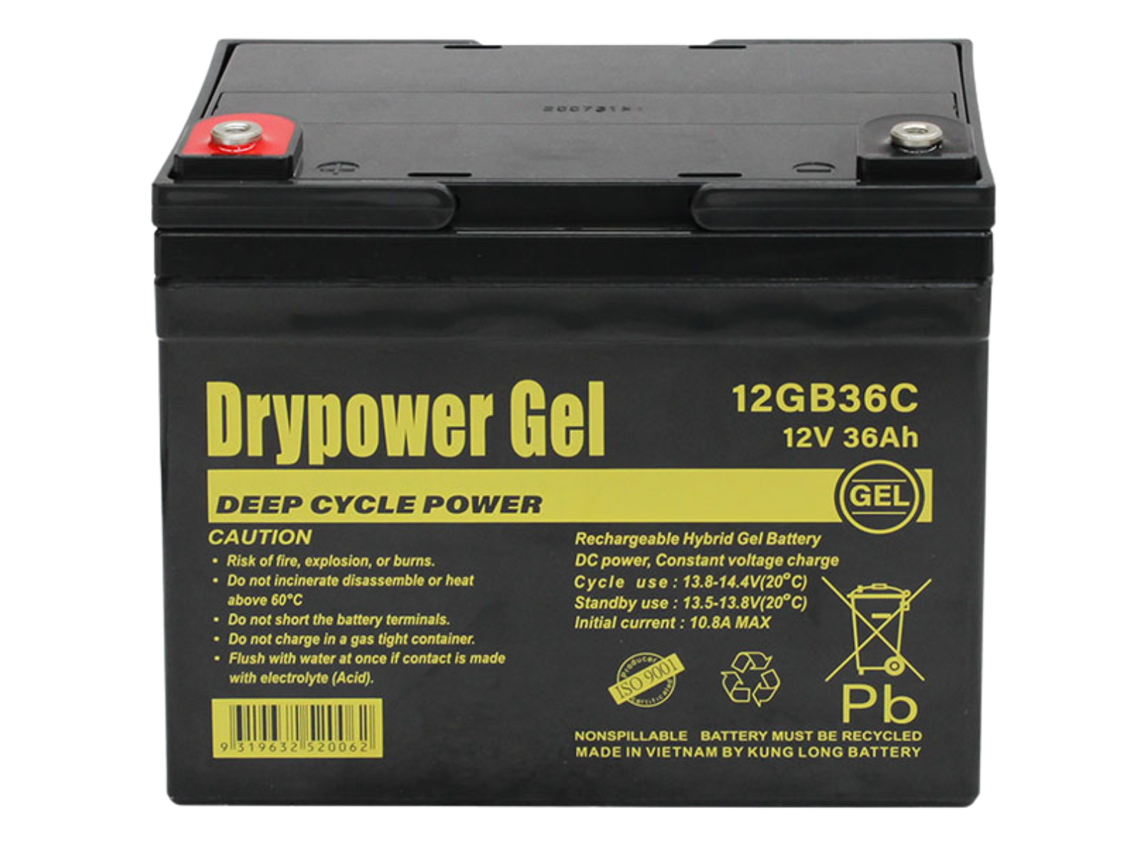 Drypower Gel 12GB36C SLA-VRL Battery | Battery Barn Bundaberg
