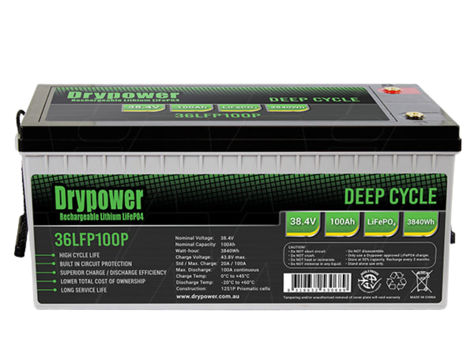 Drypower Deep Cycle 36LFP100P (LiFePO4) Battery | Battery Barn Bundaberg