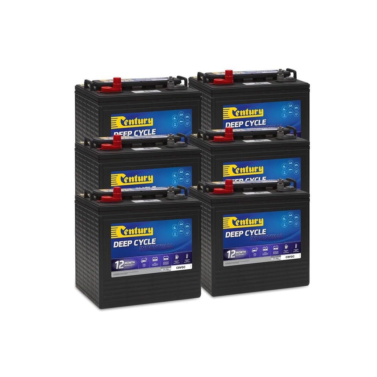 Century Deep Cycle Set of 6x C8VGC Industrial Battery | Battery Barn ...