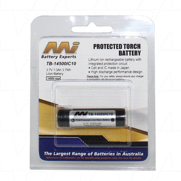 Master Instruments TB-14500IC10 Protected Lithium Ion Torch Battery ...