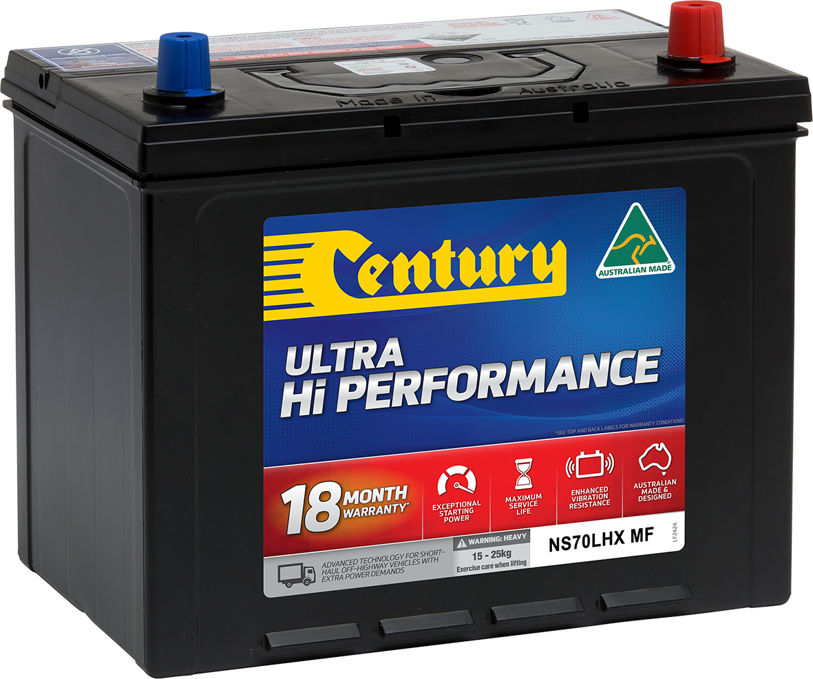Century Ultra Hi Performance NS70LHX MF Heavy Duty | Battery Barn Bundaberg Century Ultra Hi Performance NS70LHX MF Heavy Duty | Battery Barn Bundaberg