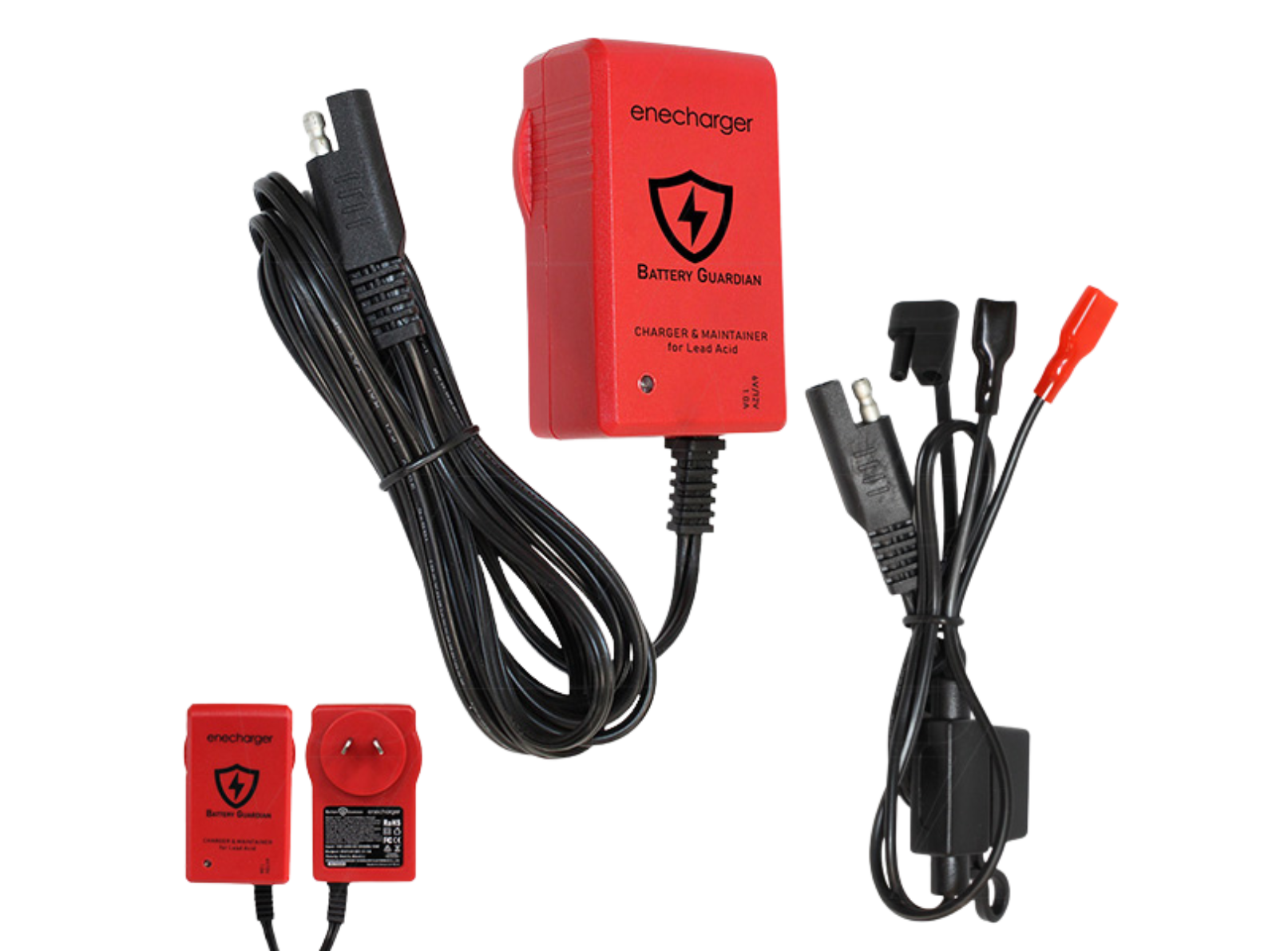 Enecharger 6V &12V 1000mAh Battery Guardian 7 Stage Charger with 6.3mm ...